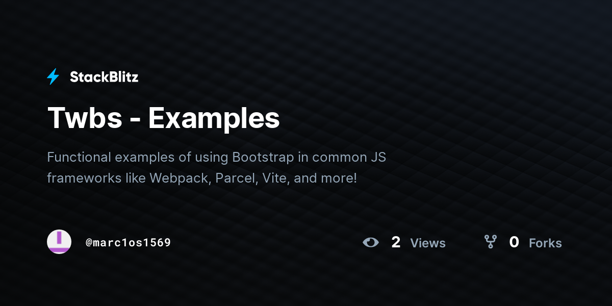 Twbs - Examples - StackBlitz