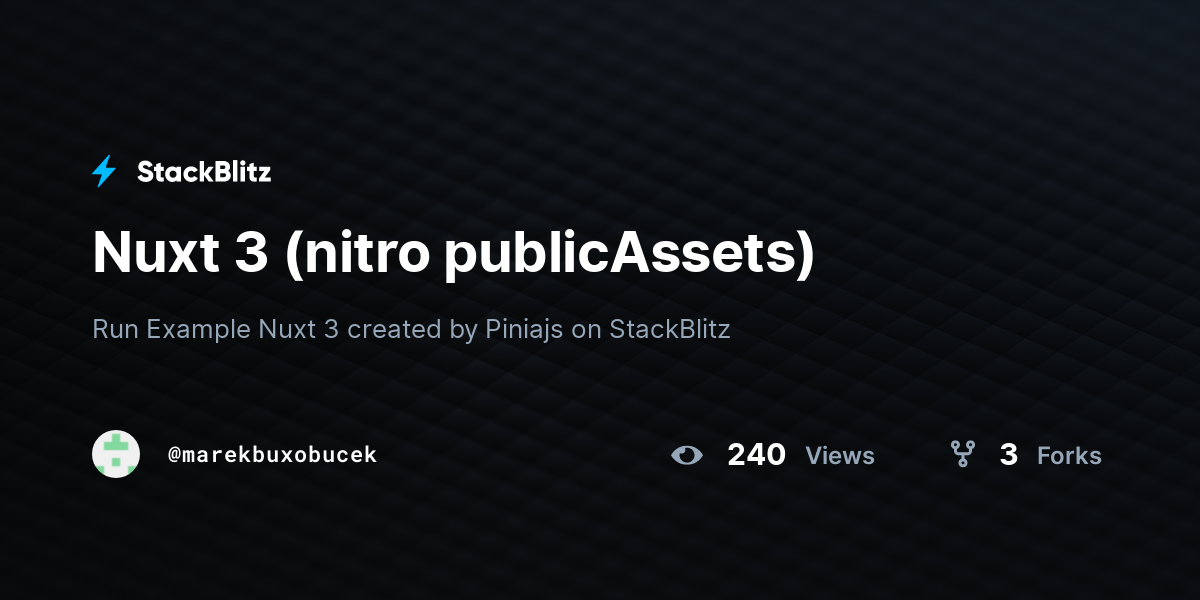 Nuxt 3 (nitro publicAssets) - StackBlitz