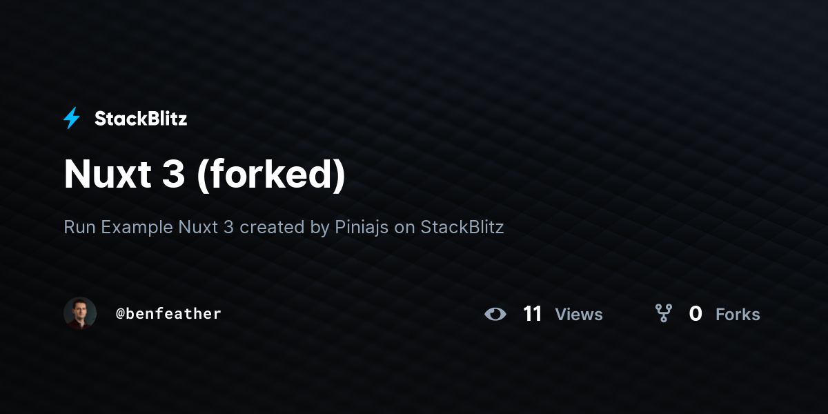 Nuxt 3 (forked) - StackBlitz