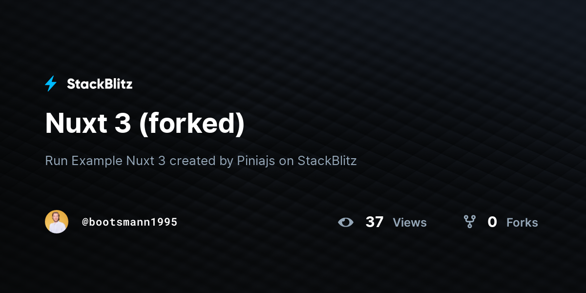 Nuxt 3 (forked) - StackBlitz