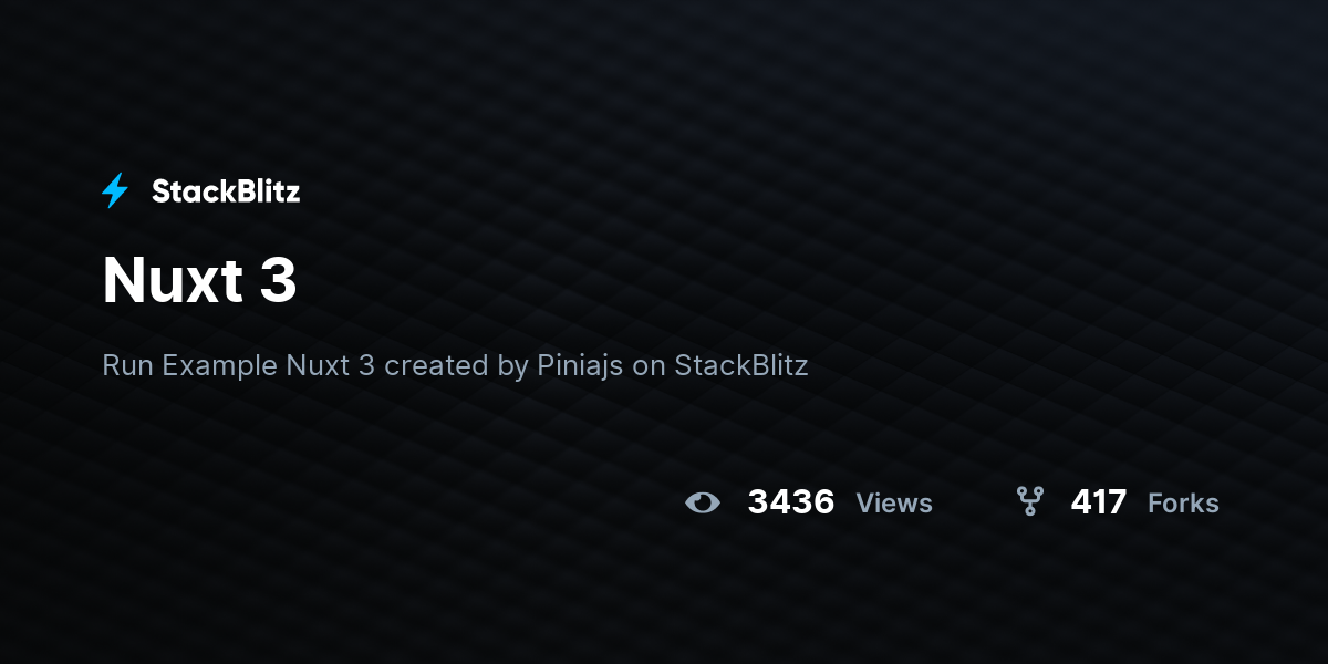 Nuxt 3 - StackBlitz