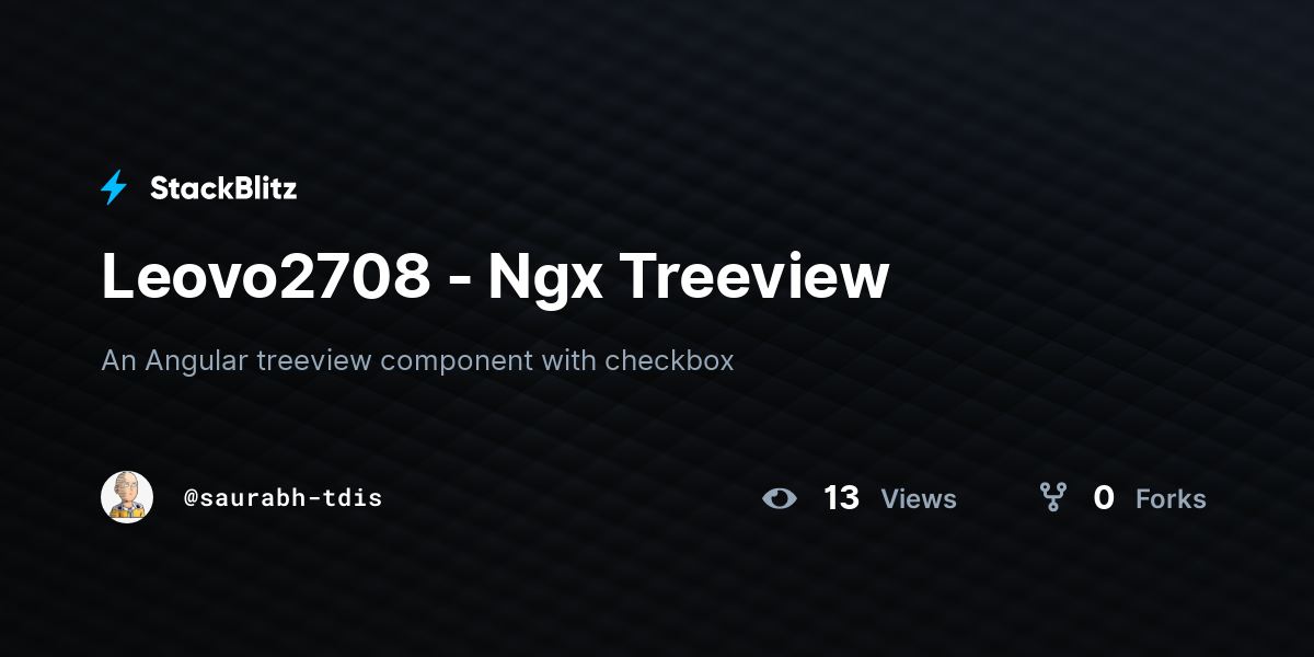 Leovo2708 - Ngx Treeview - StackBlitz