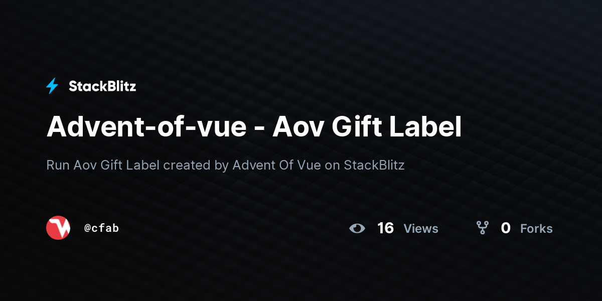 Advent-of-vue - Aov Gift Label - StackBlitz