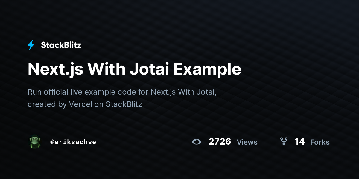Next.js With Jotai Example - StackBlitz