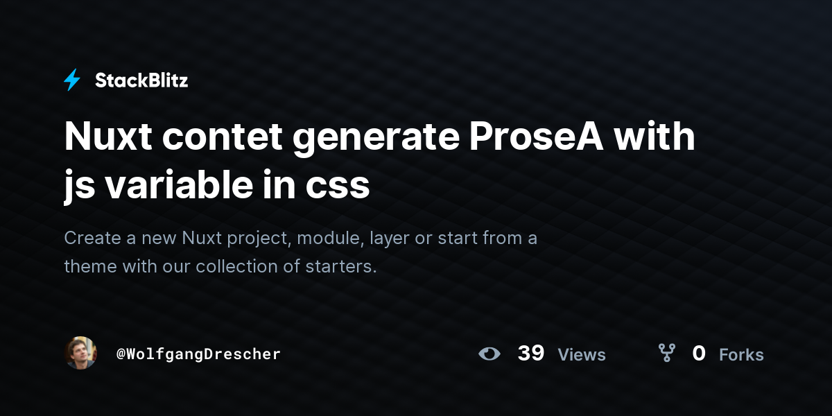 Nuxt contet generate ProseA with js variable in css - StackBlitz