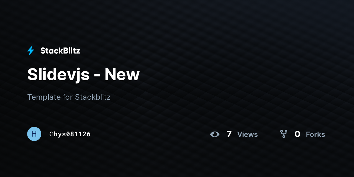 Slidevjs - New - StackBlitz