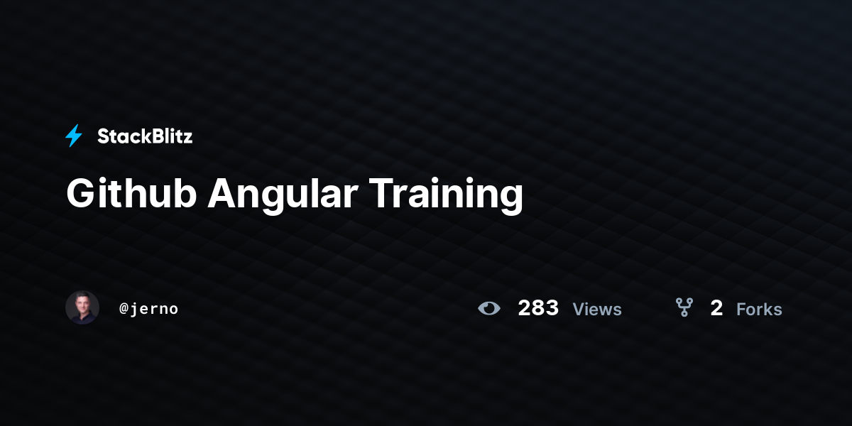 Github Angular Training - StackBlitz