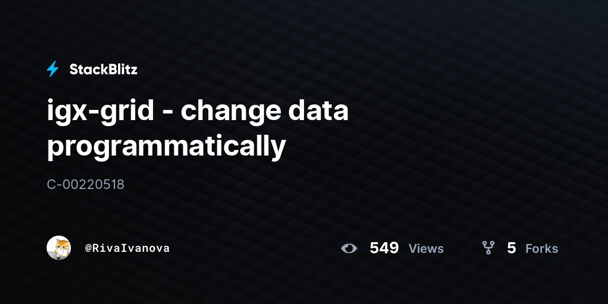 igx-grid - change data programmatically - StackBlitz