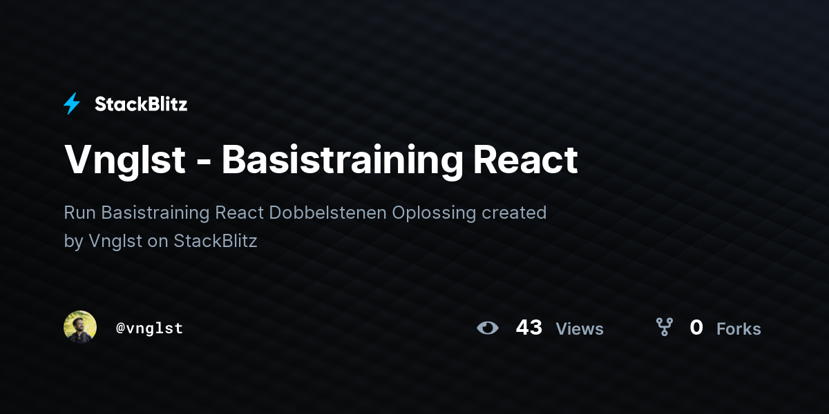Vnglst - Basistraining React - StackBlitz