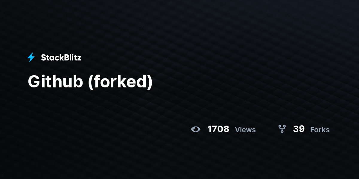 Github (forked) - StackBlitz