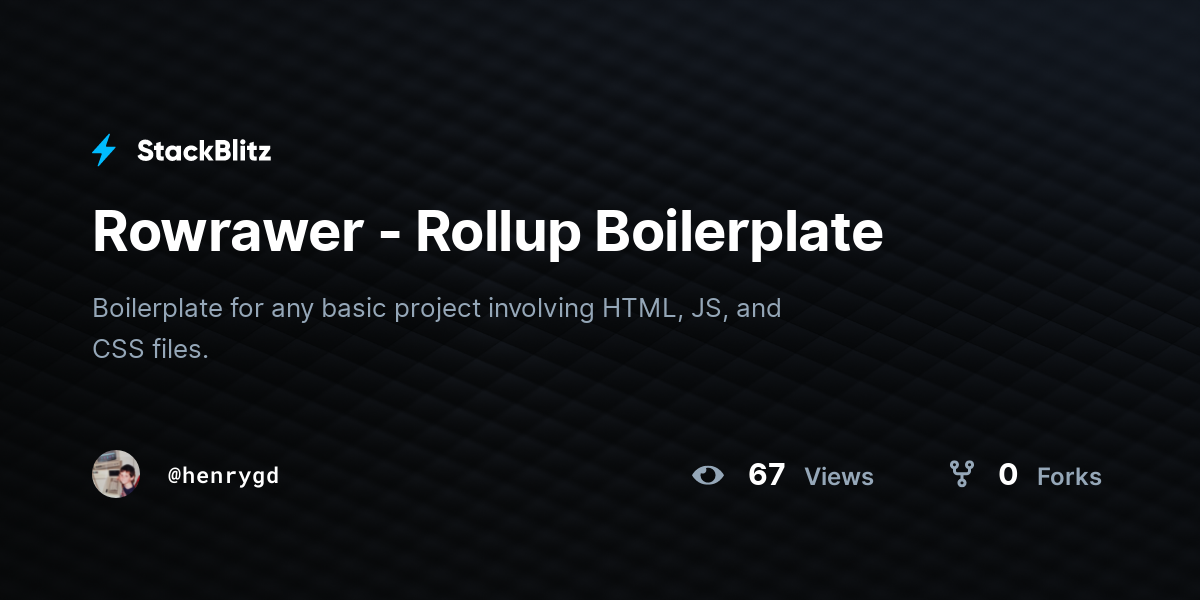 Rowrawer - Rollup Boilerplate - StackBlitz