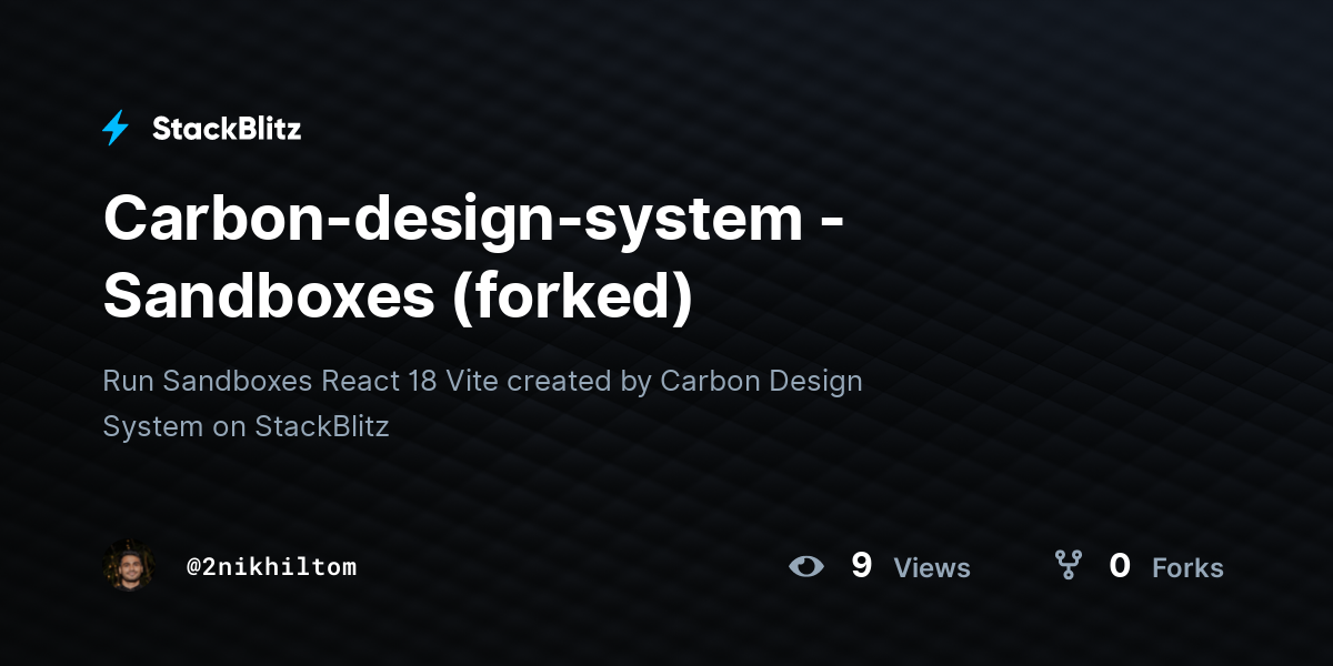 Carbon-design-system - Sandboxes (forked) - StackBlitz