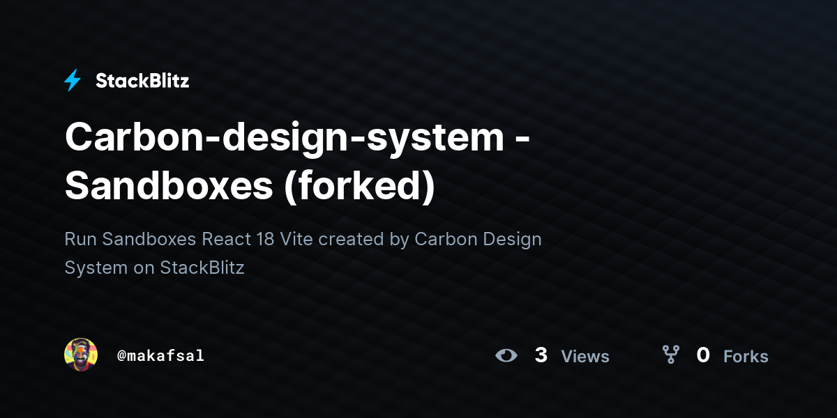 Carbon-design-system - Sandboxes (forked) - StackBlitz