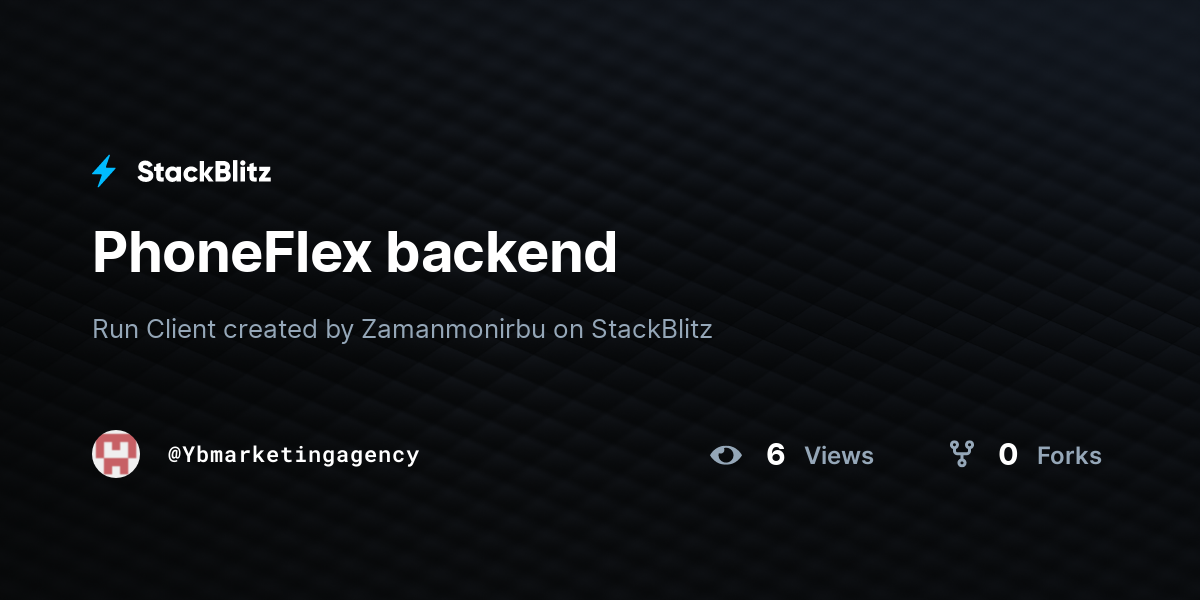 PhoneFlex backend - StackBlitz