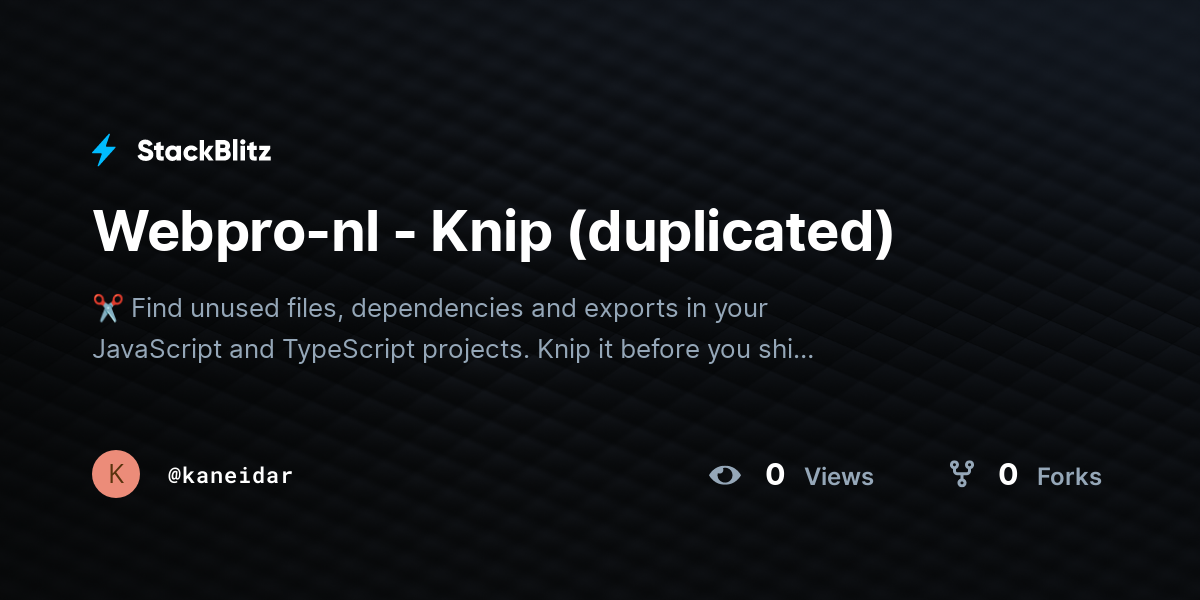 Webpro-nl - Knip (duplicated) - StackBlitz