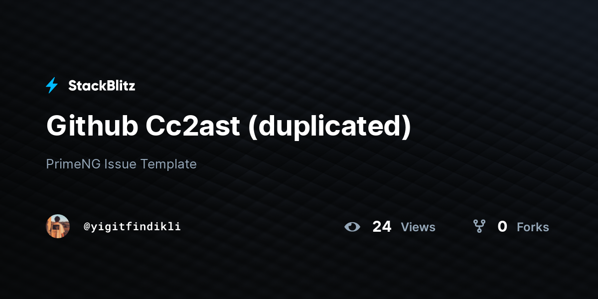 Github Cc2ast (duplicated) - StackBlitz