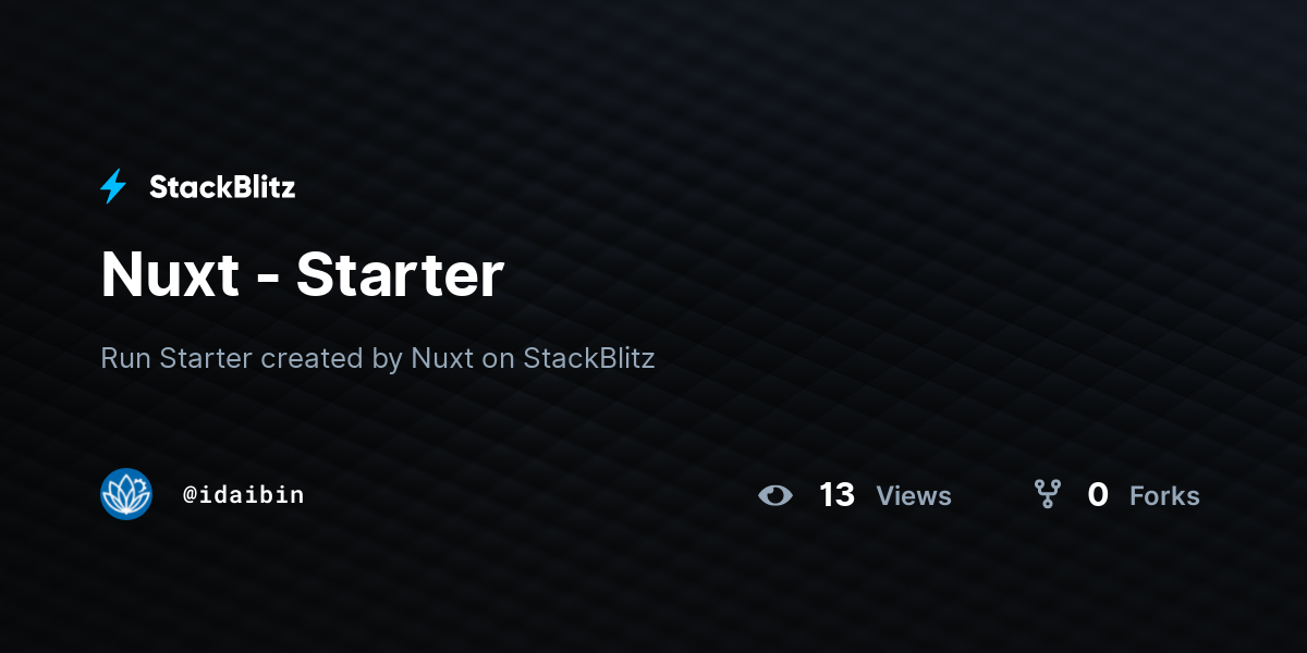 Nuxt - Starter - StackBlitz
