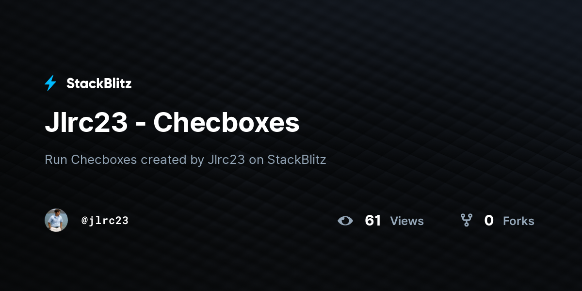 Jlrc23 - Checboxes - StackBlitz