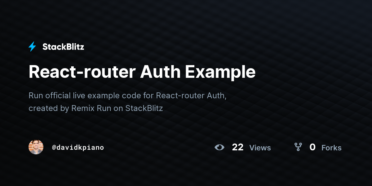 React-router Auth Example - StackBlitz