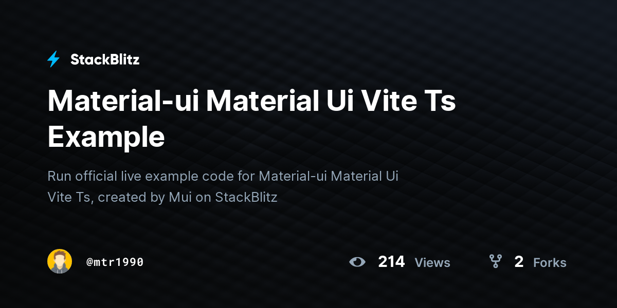 Material-ui Material Ui Vite Ts Example - StackBlitz