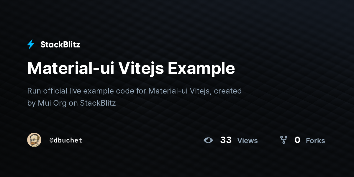 Material-ui Vitejs Example - StackBlitz