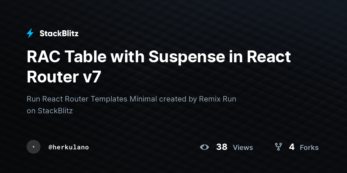RAC Table with Suspense in React Router v7 - StackBlitz