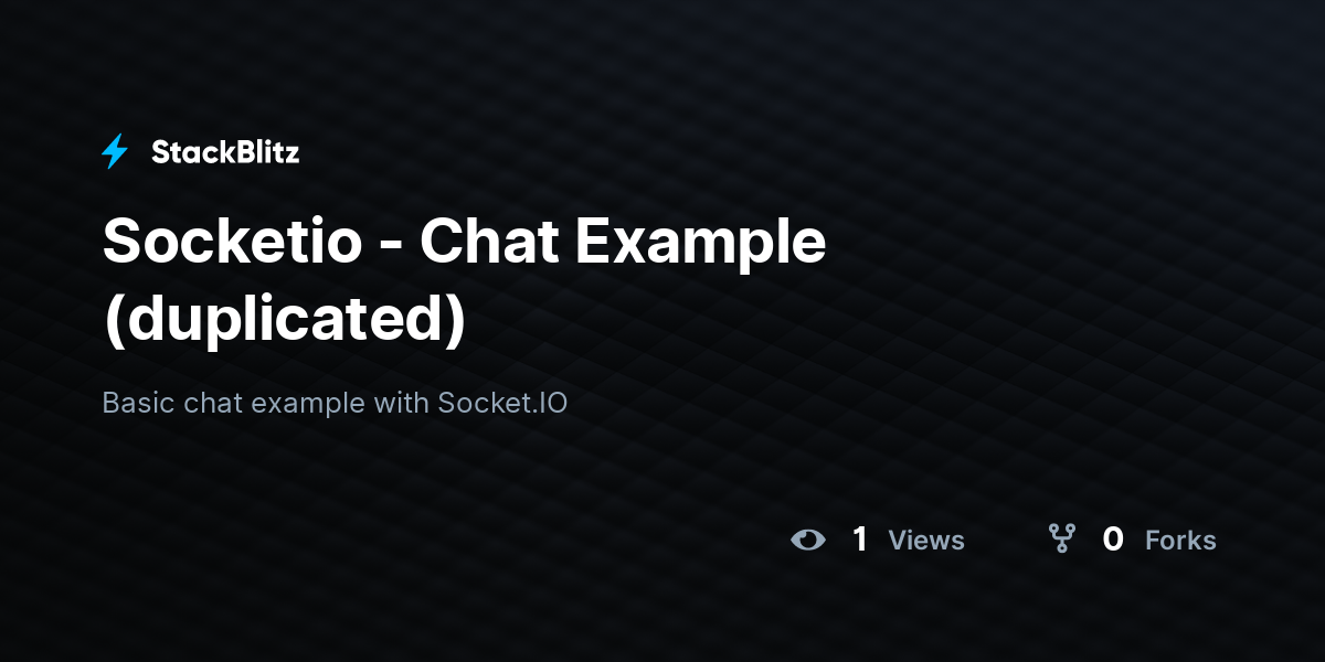 Socketio - Chat Example (duplicated) - StackBlitz