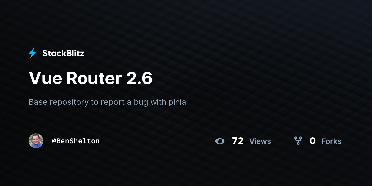 Vue Router 2.6 - StackBlitz