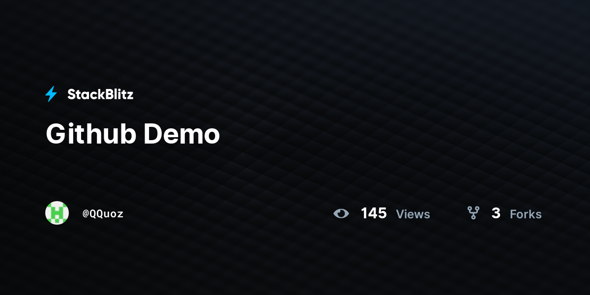 Github Demo - StackBlitz