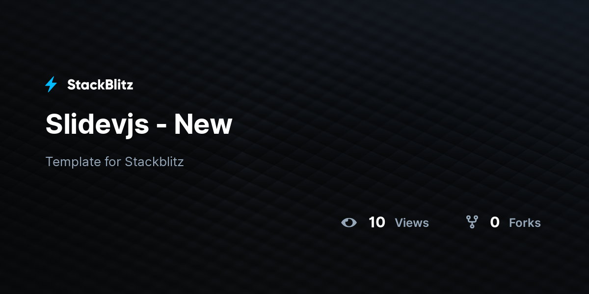 Slidevjs - New - StackBlitz