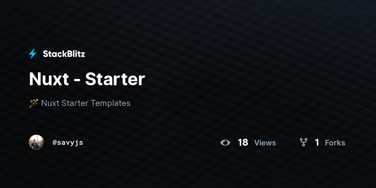 Nuxt - Starter - StackBlitz