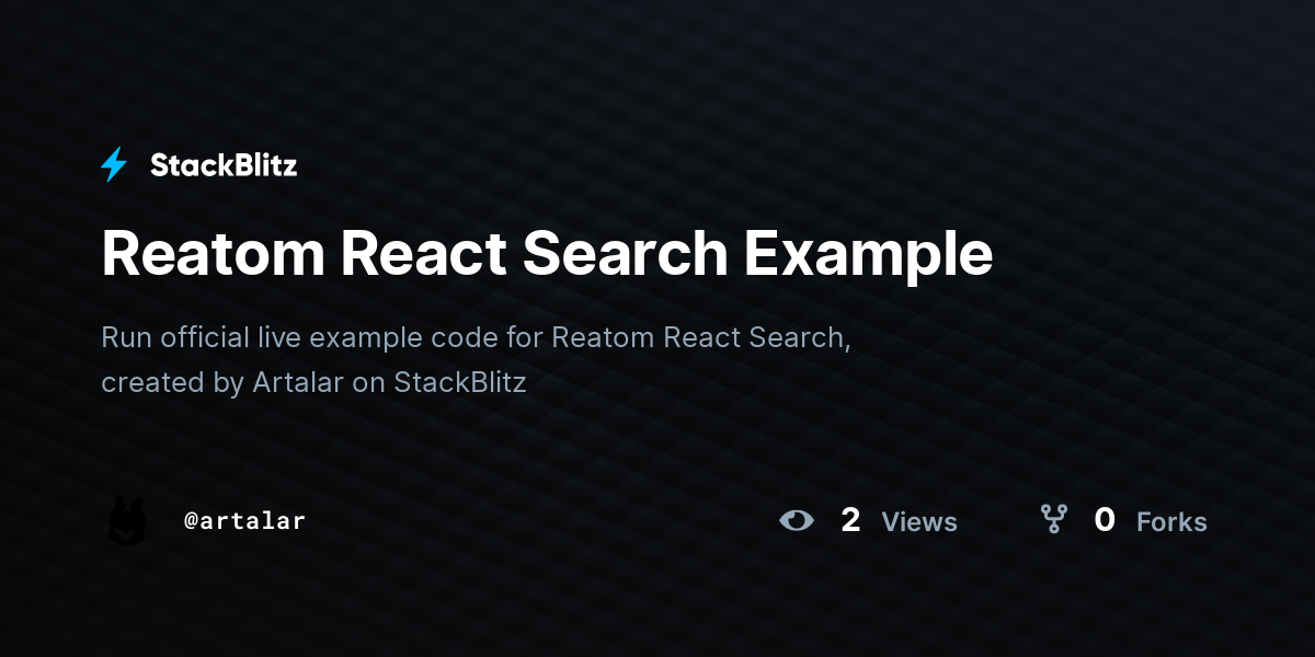 Reatom React Search Example - StackBlitz
