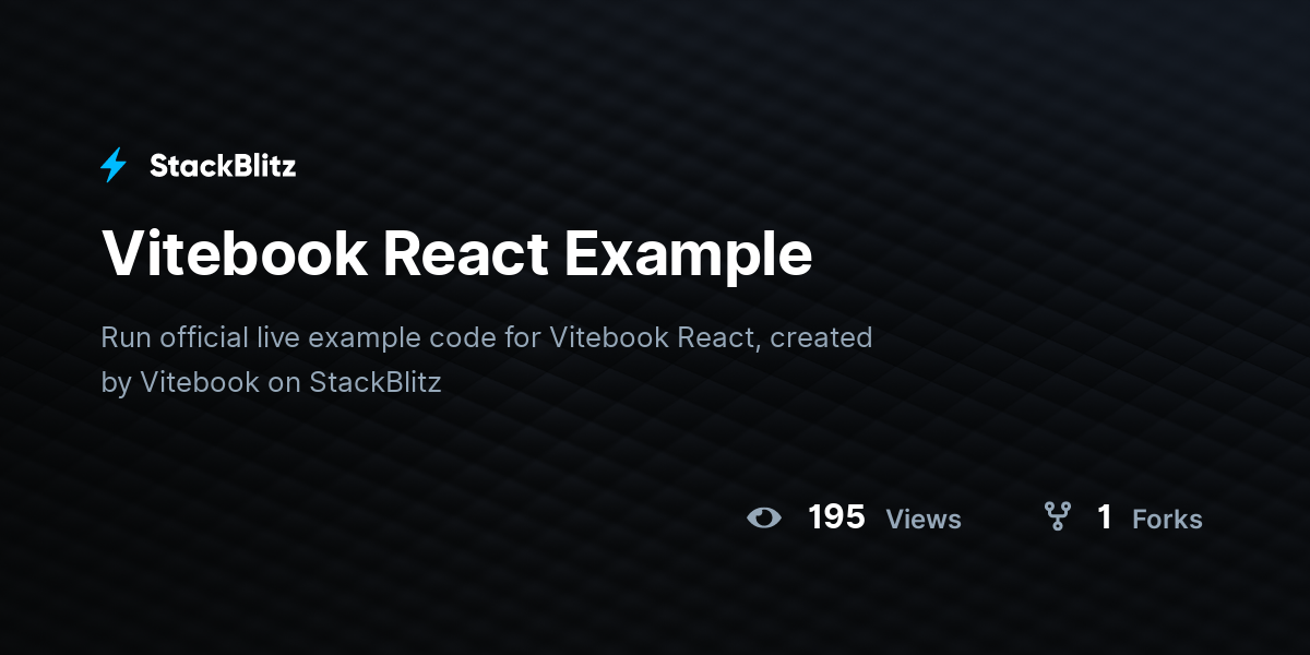 Vitebook React Example - StackBlitz
