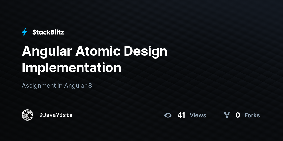 Angular Atomic Design Implementation - StackBlitz