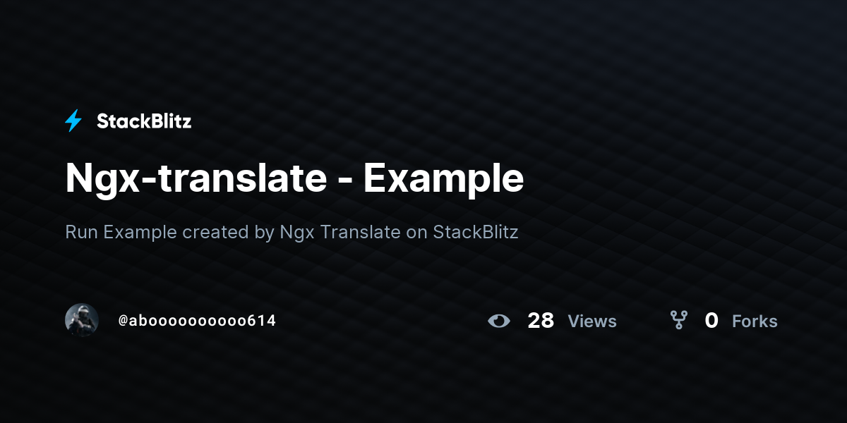Ngx-translate - Example - StackBlitz