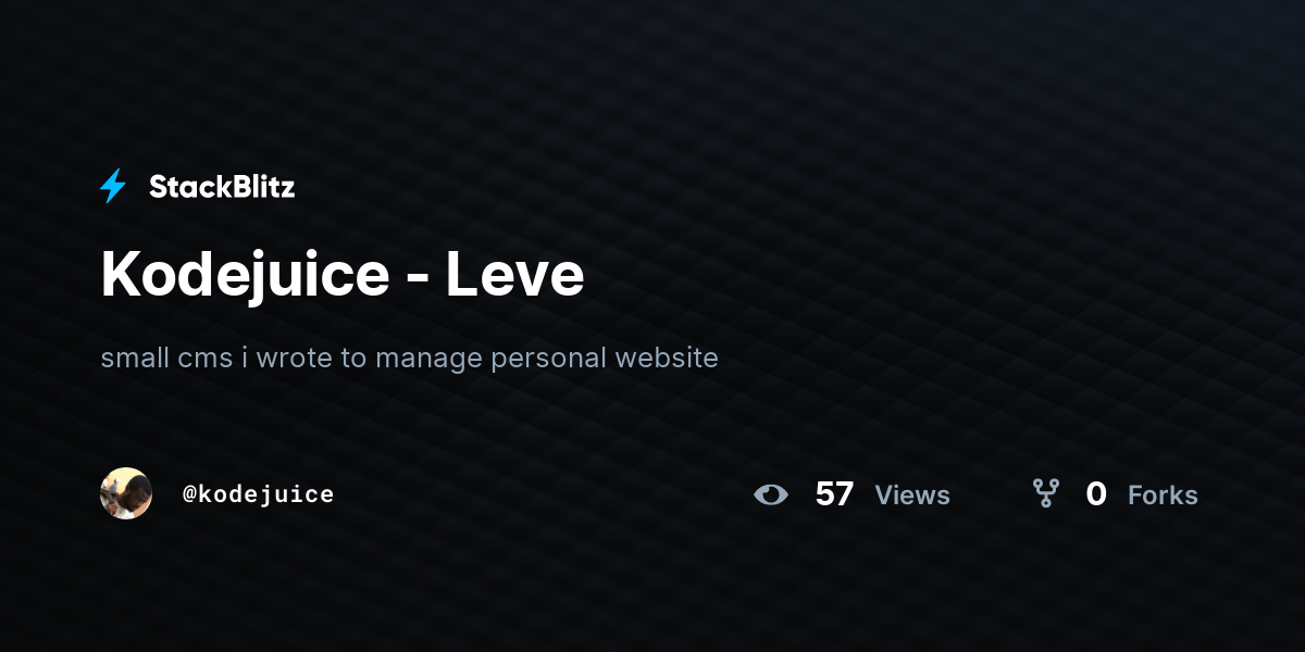Kodejuice - Leve - StackBlitz Kodejuice - Leve - StackBlitz