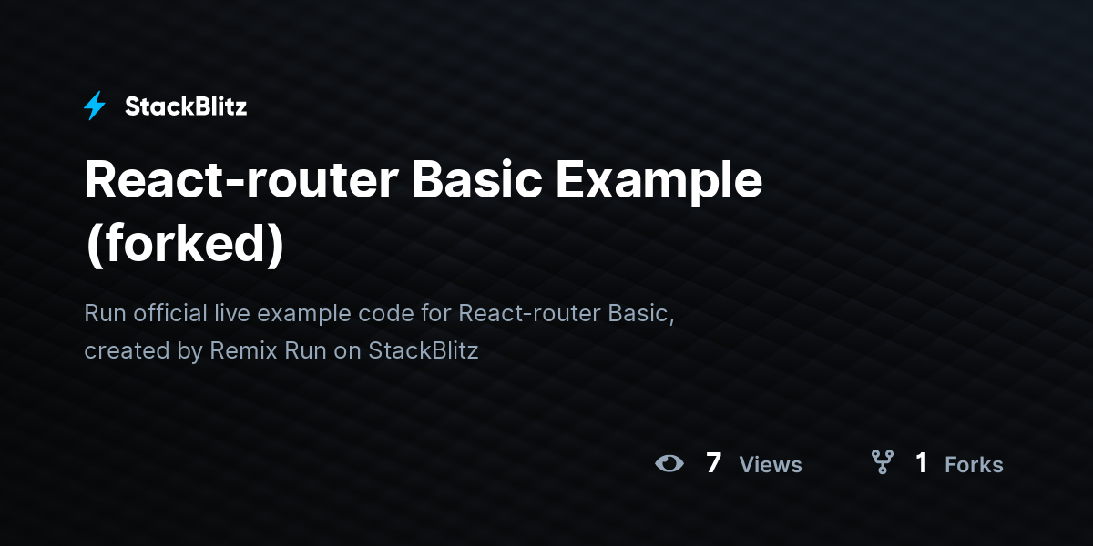 React-router Basic Example (forked) - StackBlitz