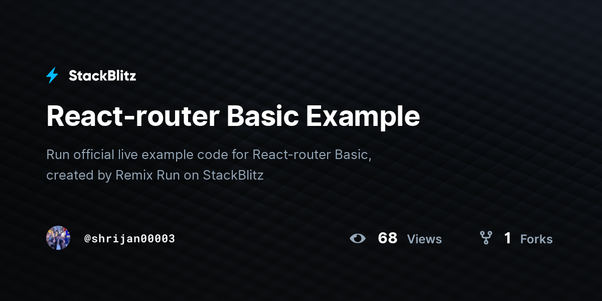 React-router Basic Example - StackBlitz