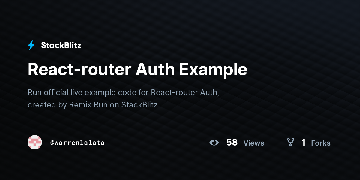 React-router Auth Example - StackBlitz