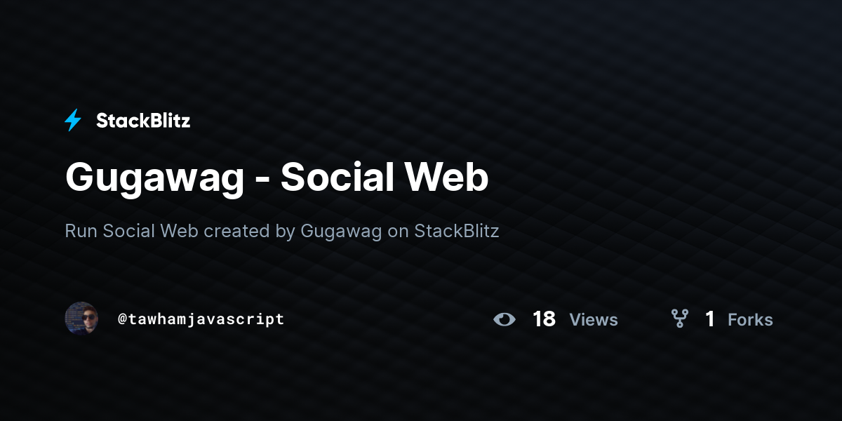 Gugawag Social Web Stackblitz