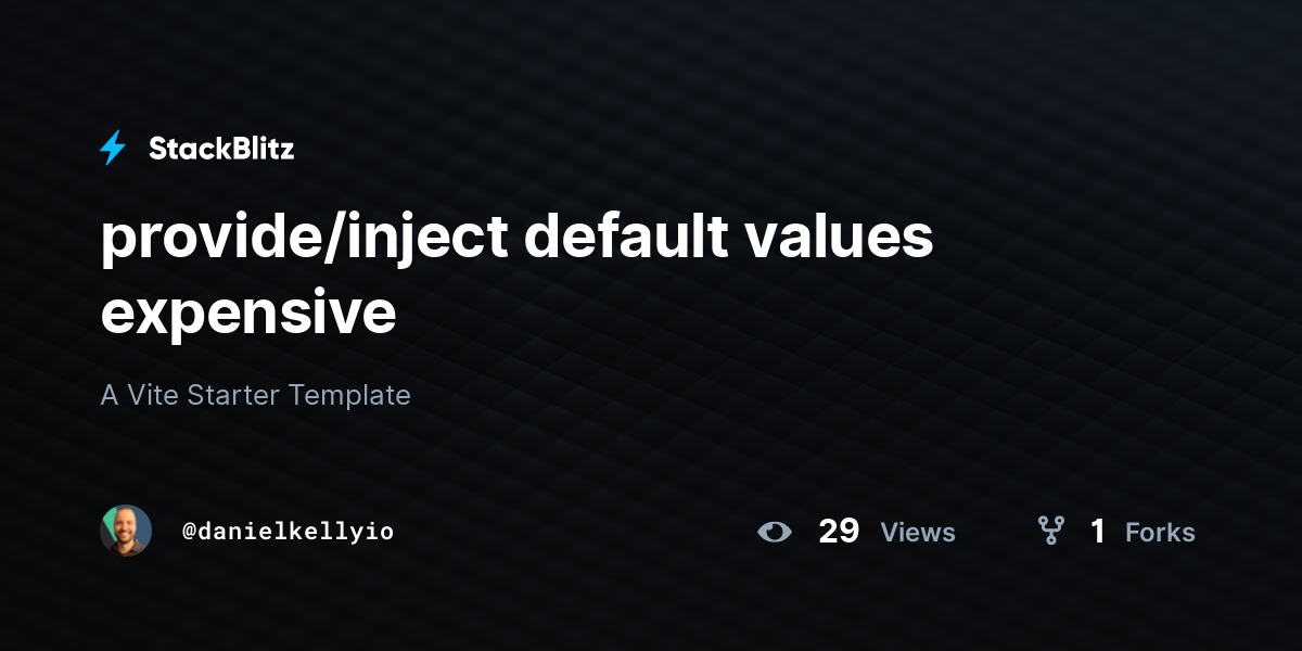 provide/inject default values expensive - StackBlitz