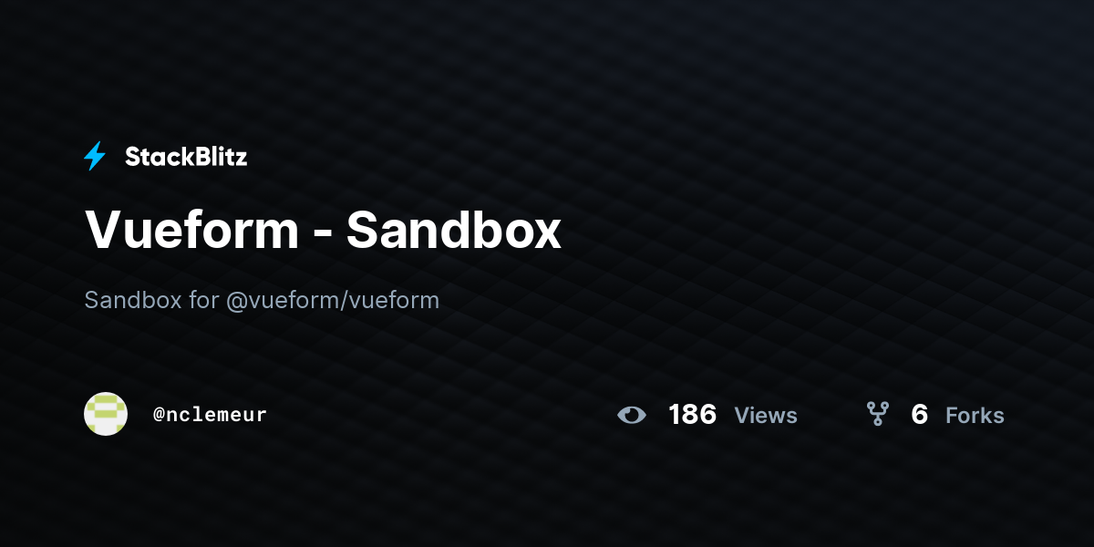 Vueform - Sandbox - StackBlitz Vueform - Sandbox - StackBlitz