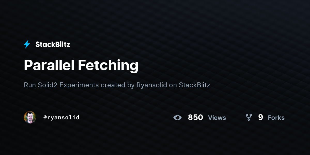 Parallel Fetching - StackBlitz