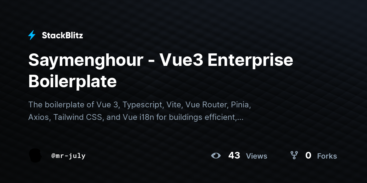 Saymenghour - Vue3 Enterprise Boilerplate - StackBlitz