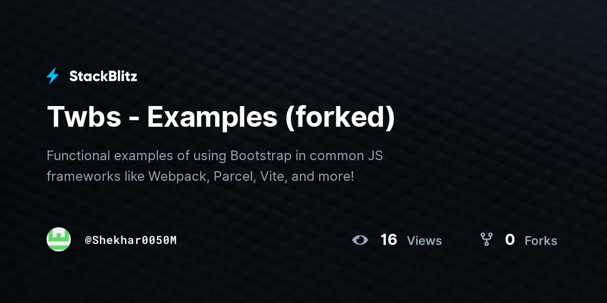 Twbs - Examples (forked) - StackBlitz
