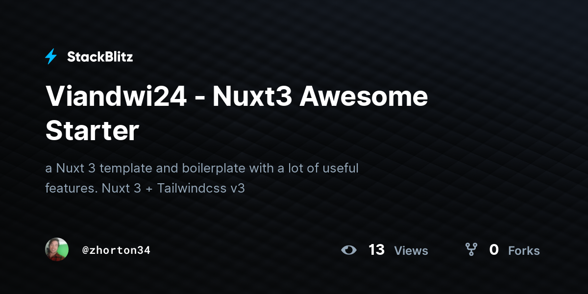 Viandwi24 - Nuxt3 Awesome Starter - StackBlitz Viandwi24 - Nuxt3 Awesome Starter - StackBlitz