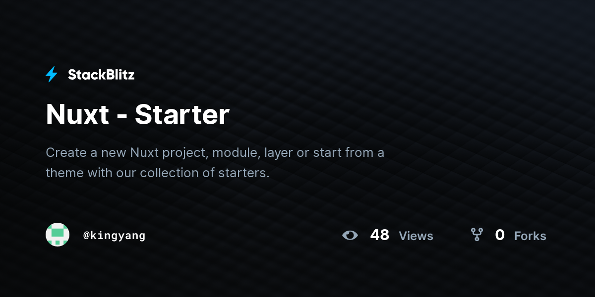 Nuxt - Starter - StackBlitz