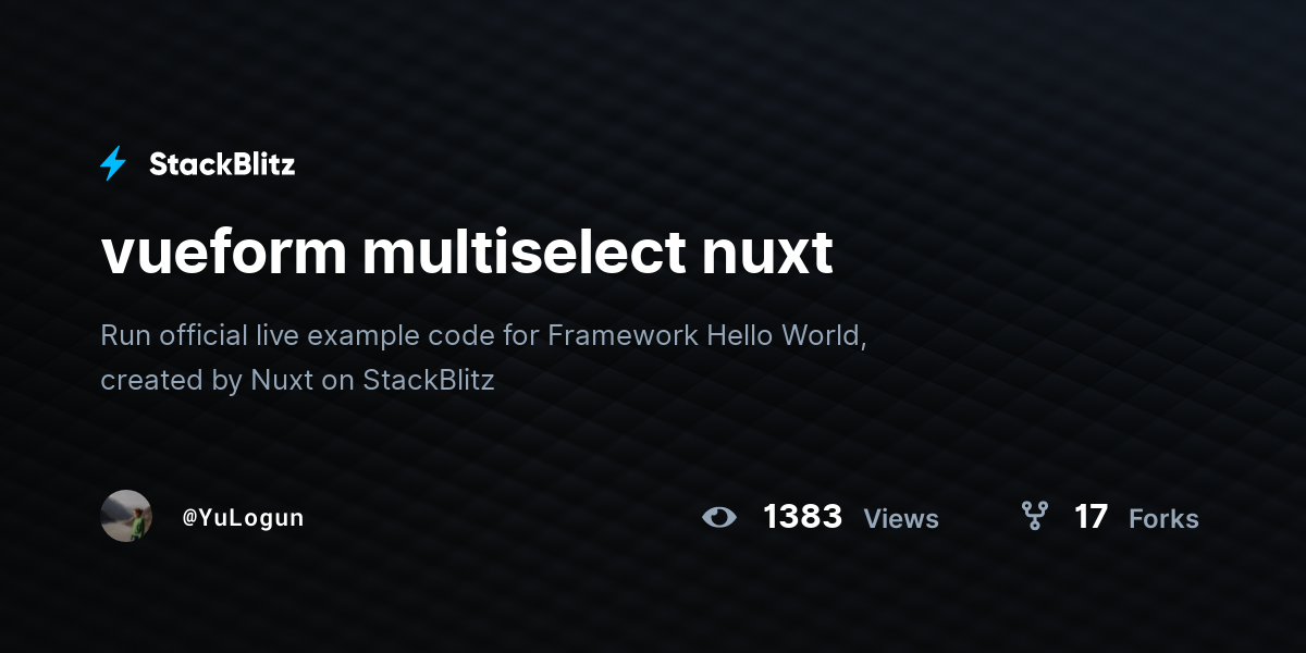 vueform multiselect nuxt - StackBlitz