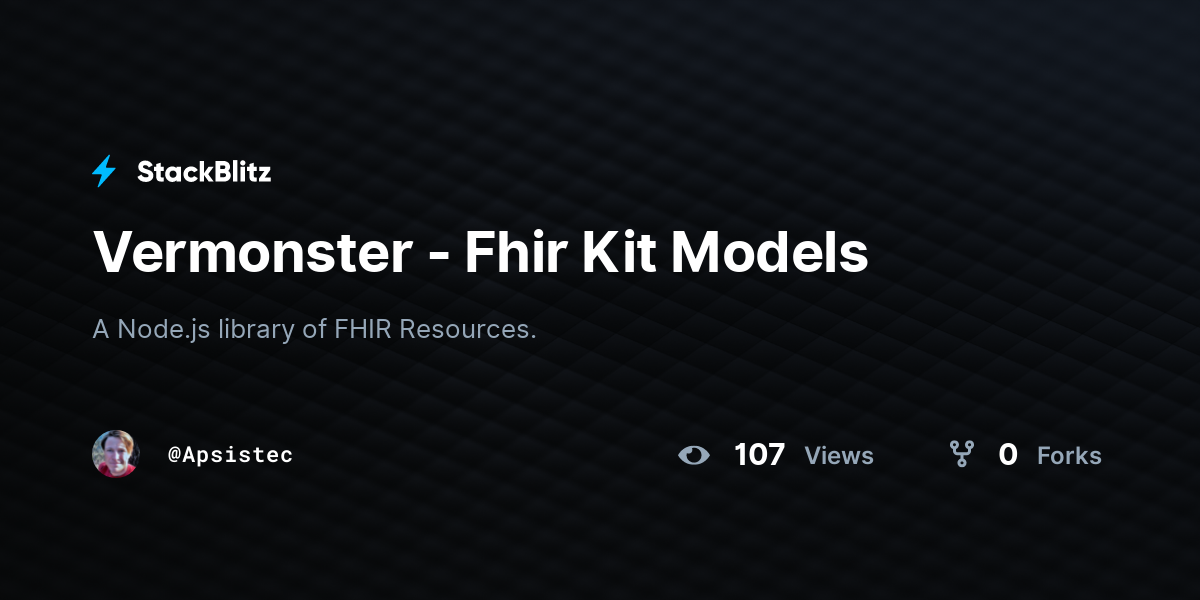 Vermonster - Fhir Kit Models - StackBlitz