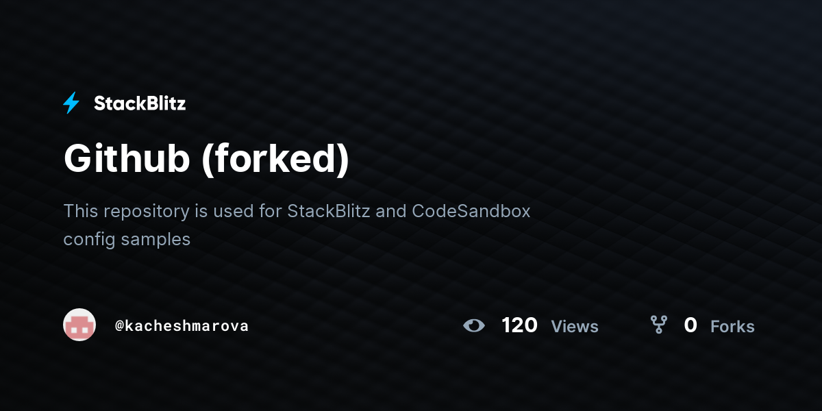 Github (forked) - StackBlitz